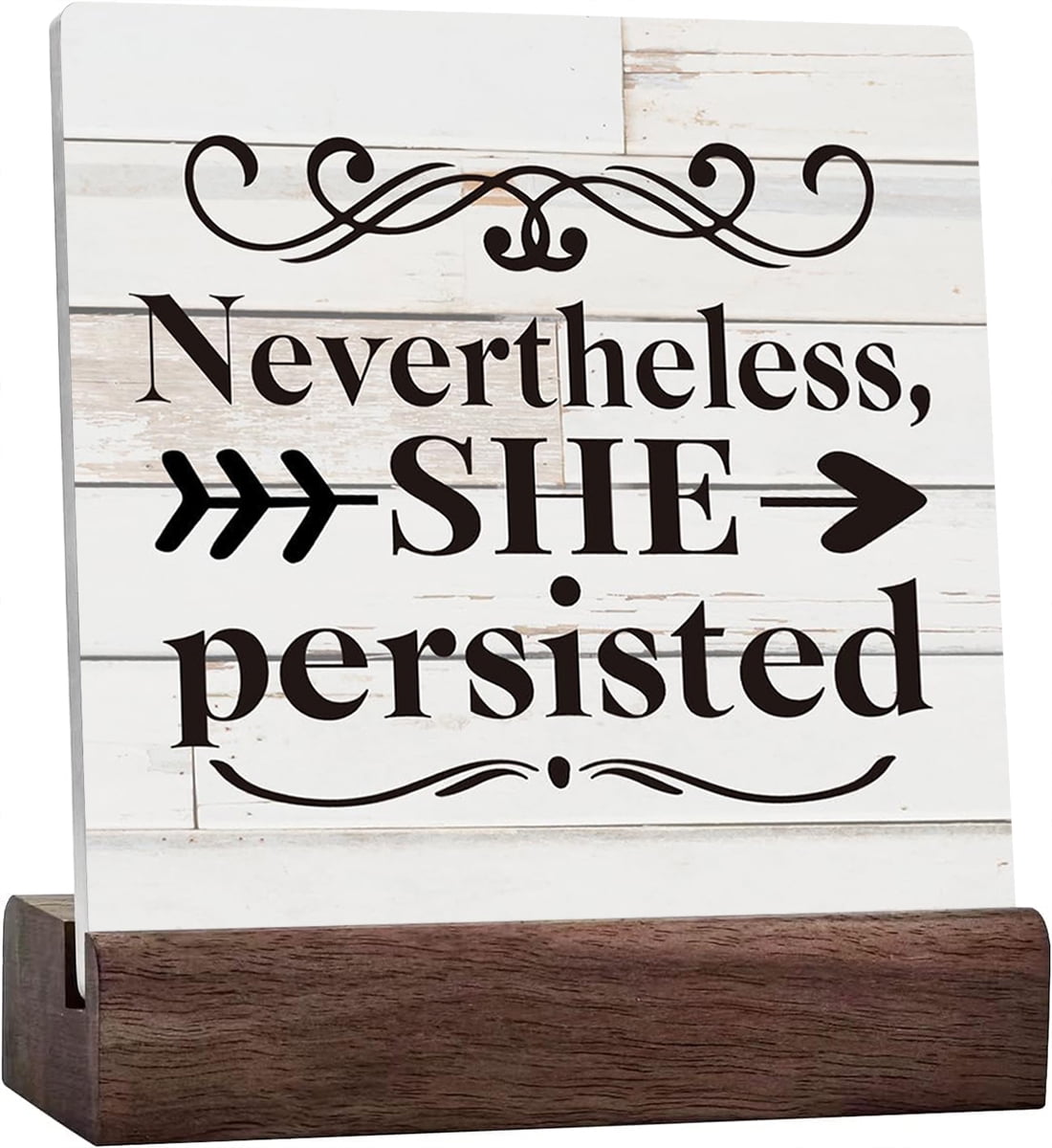 Ceramic Sign 4x4 Inch Inspirational Nevertheless She Persisted Sign ...