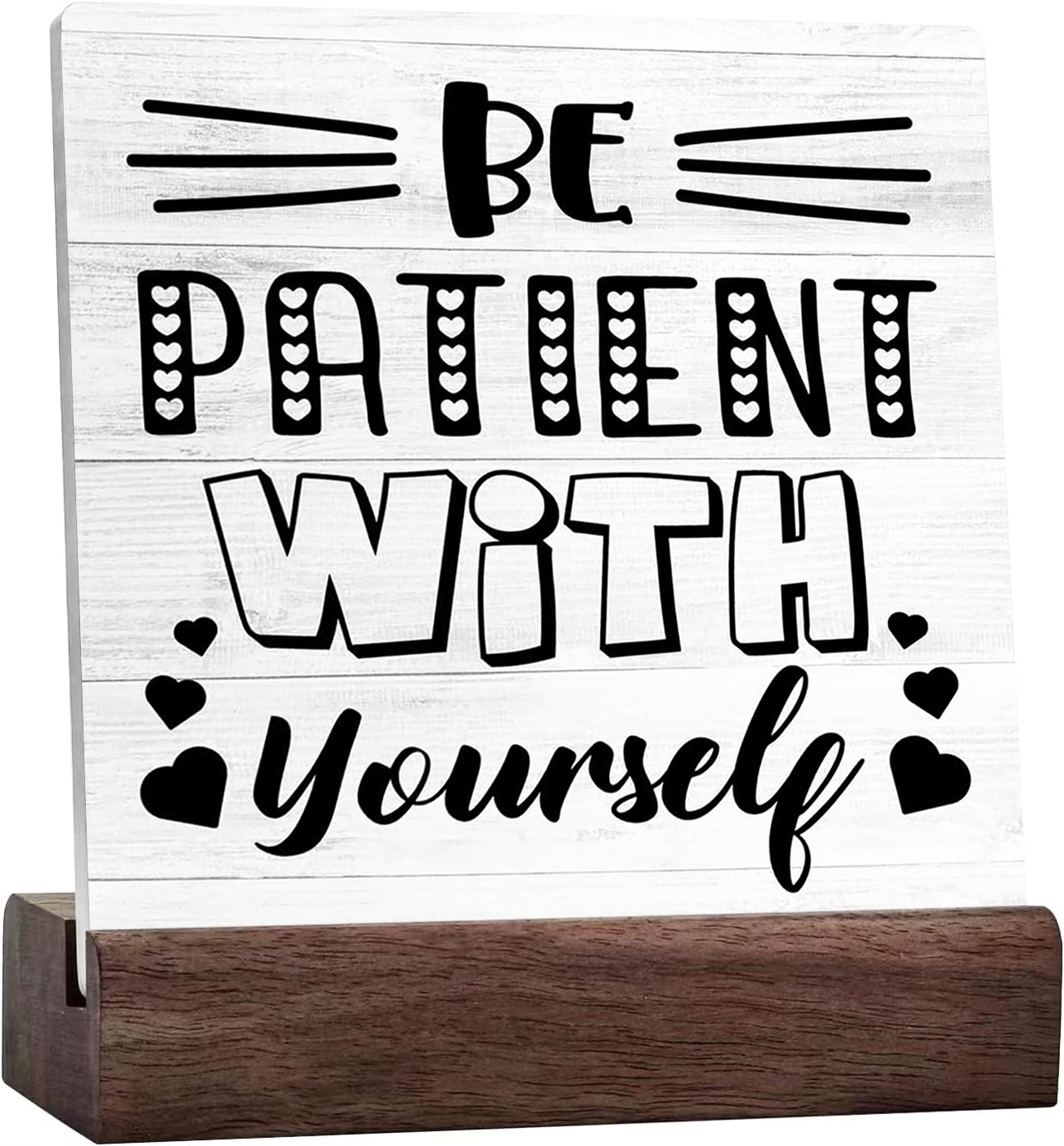 Ceramic Sign 4x4 Inch Inspirational Plaque Sign with Wood Stand Be ...