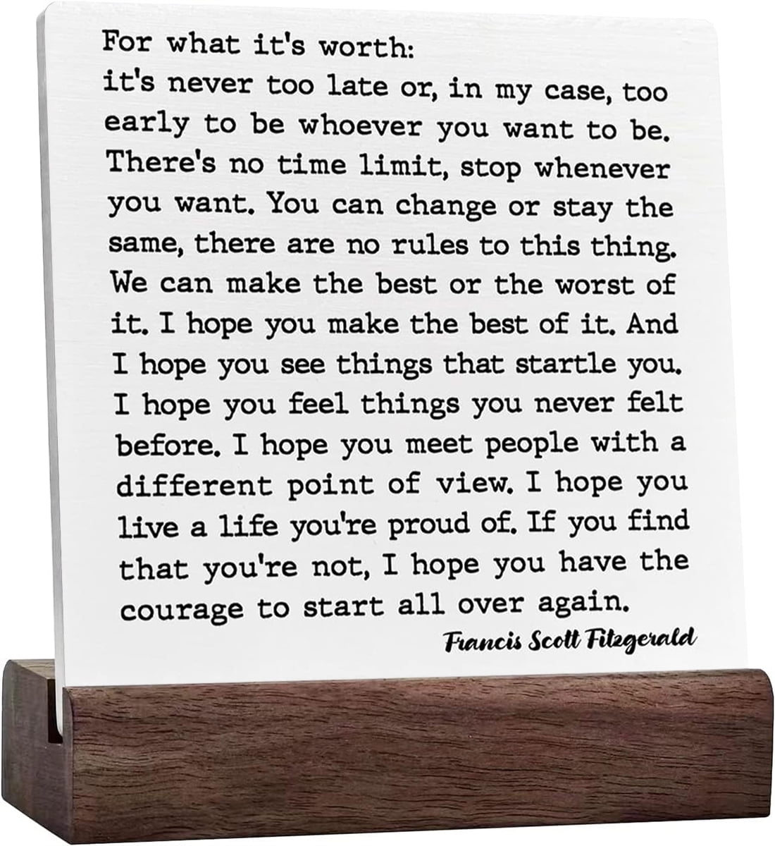 Ceramic Sign 4x4 Inch Inspirational Plaque Sign with Wood Stand For ...