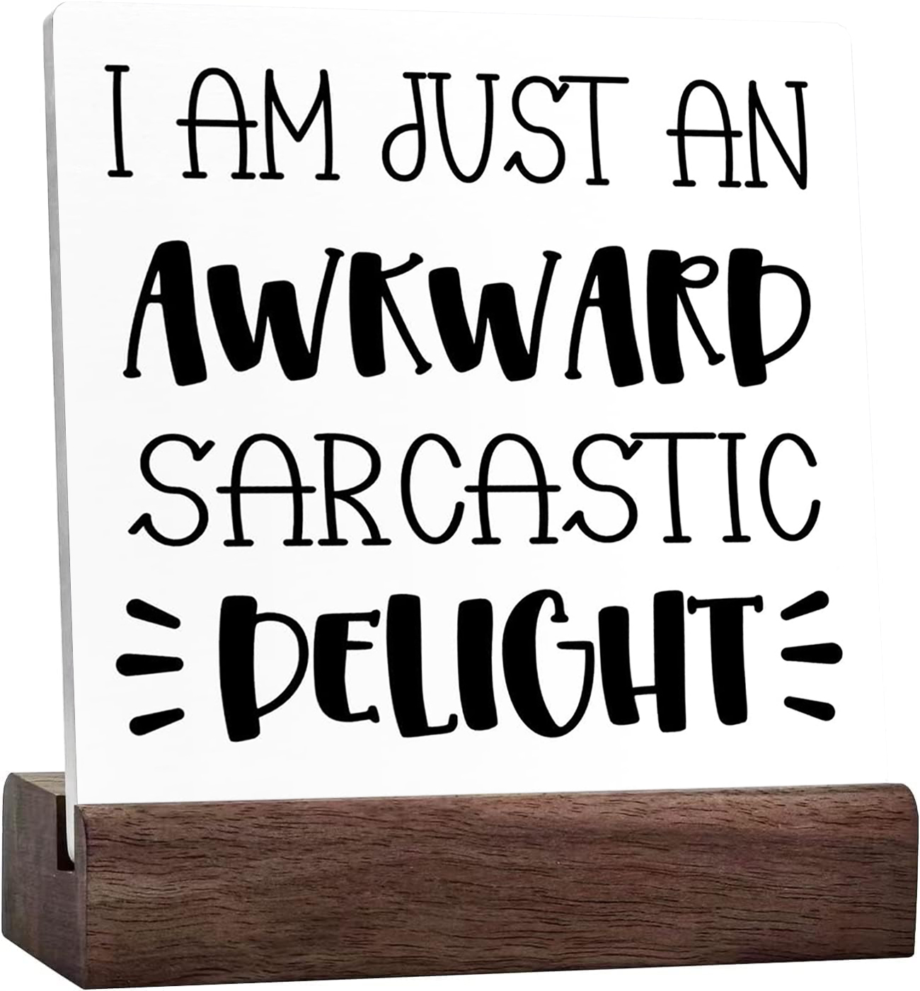 Ceramic Sign 4x4 Inch Inspirational Plaque Sign with Wood Stand I Am ...