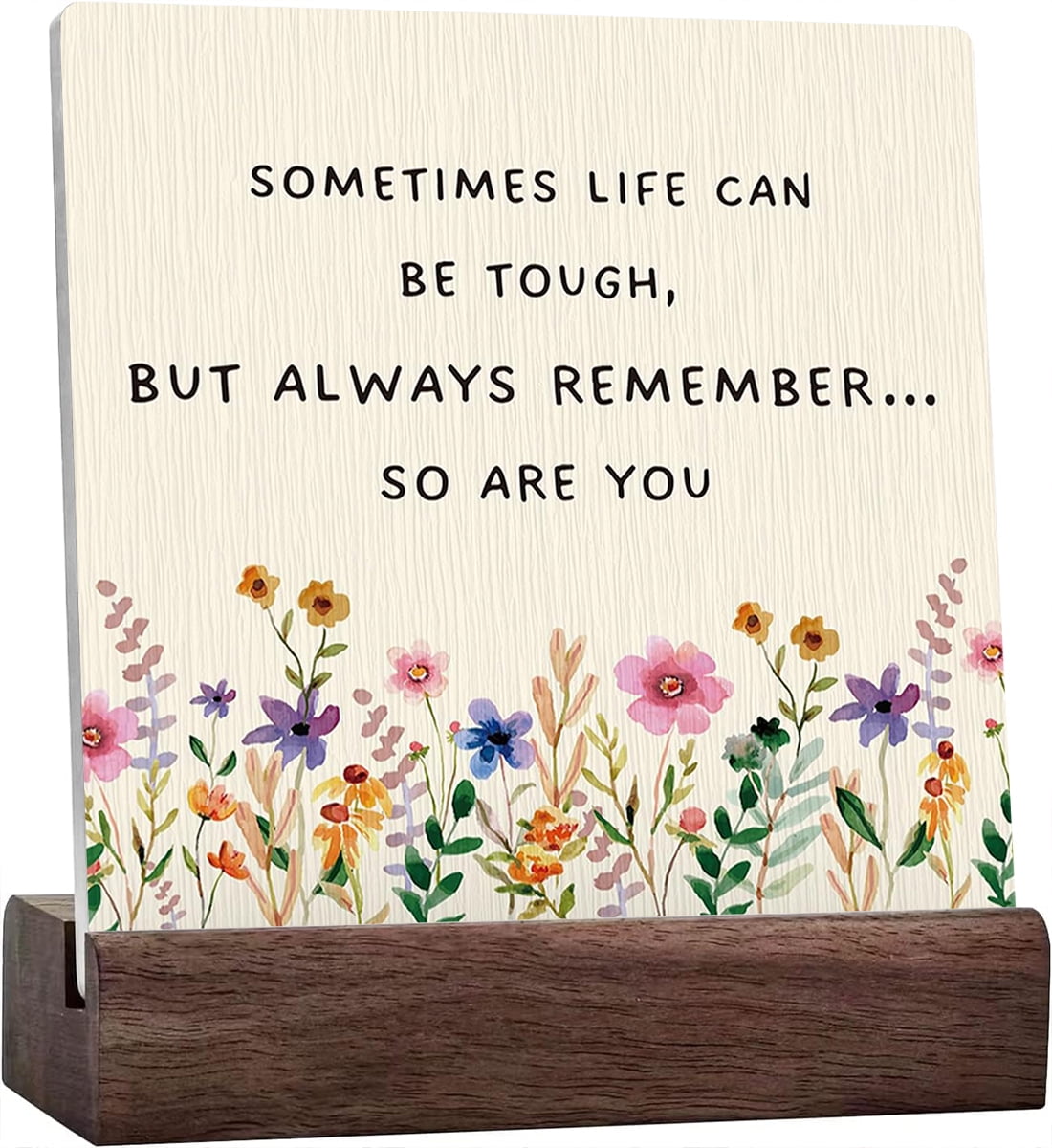 Ceramic Sign 4x4 Inch Inspirational Plaque Sign with Wood Stand ...