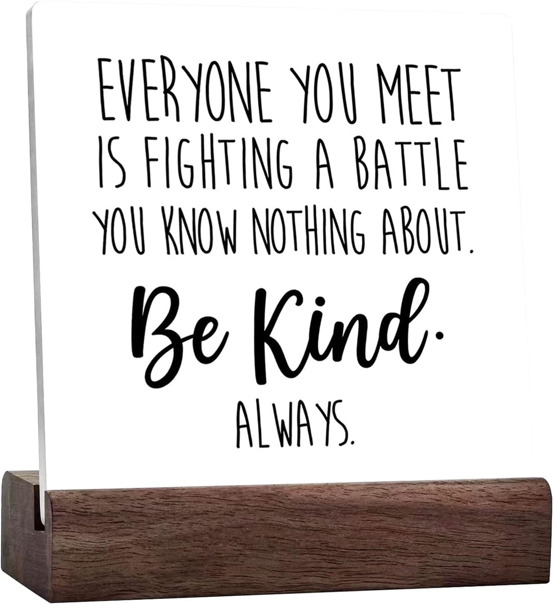 Ceramic Sign 4x4 Inch Inspirational Plaque Sign with Wood Stand ...