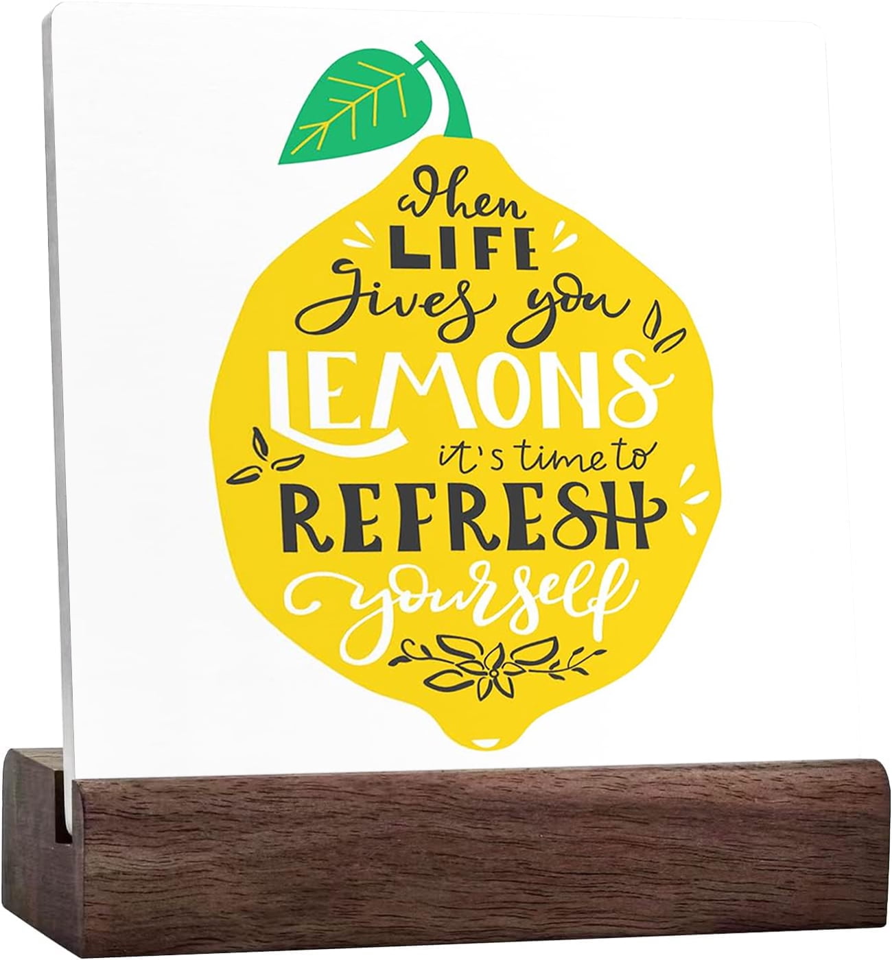 Ceramic Sign 4x4 Inch Inspirational Plaque Sign with Wood Stand When ...