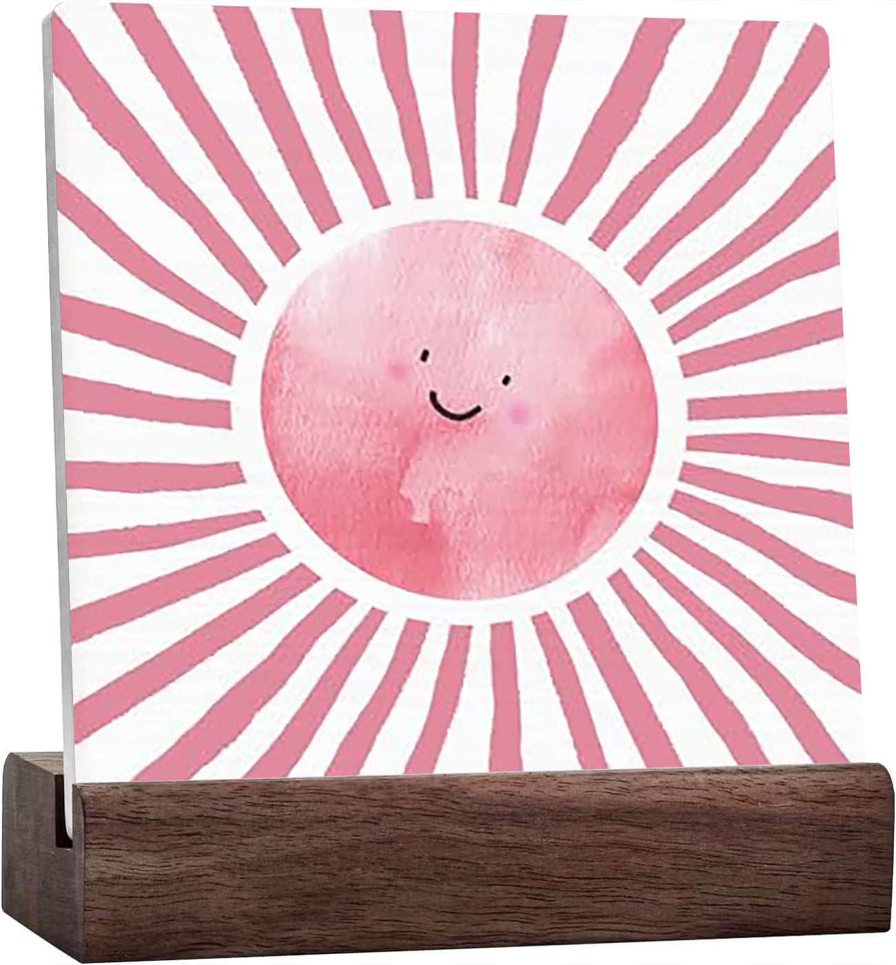 Ceramic Sign 4x4 Inch Inspirational Sun Sunshine Wooden Stand Desk ...