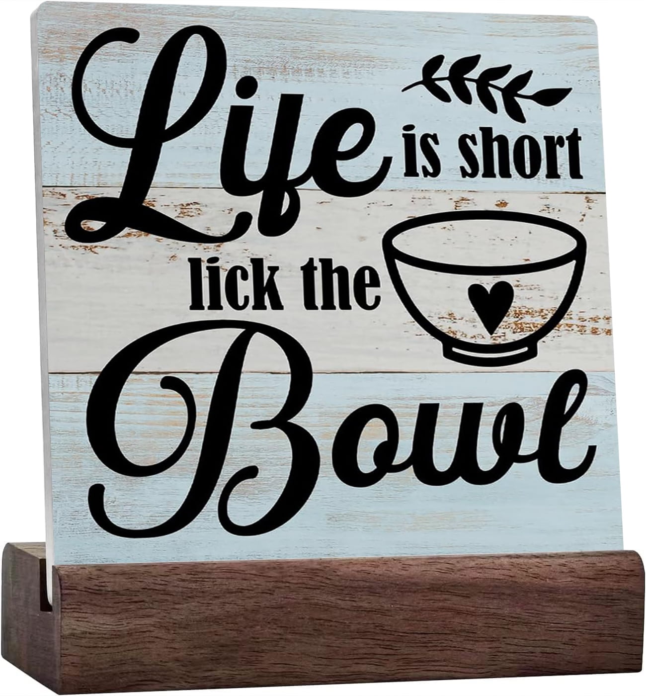 Ceramic Sign 4x4 Inch Kitchen Decor Desk Decor Love Heart Black Ceramic ...