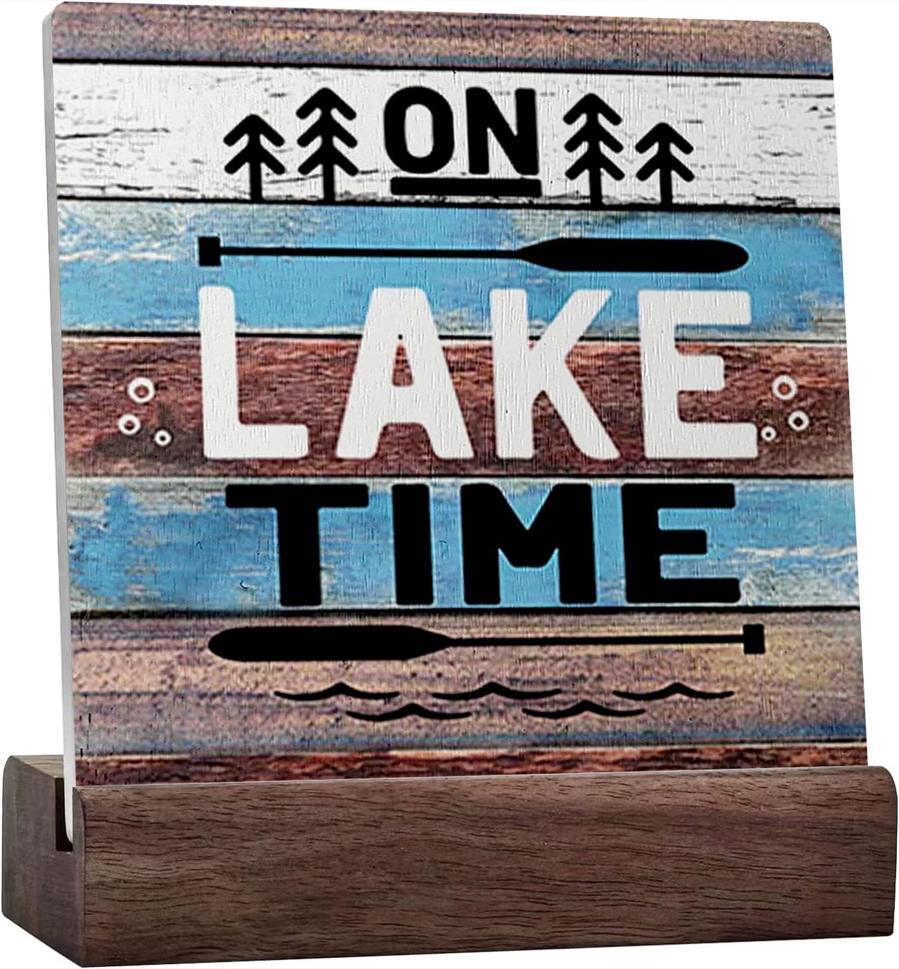Ceramic Sign 4x4 Inch Lake House Desk Decor On Lake Time Vintage Desk ...