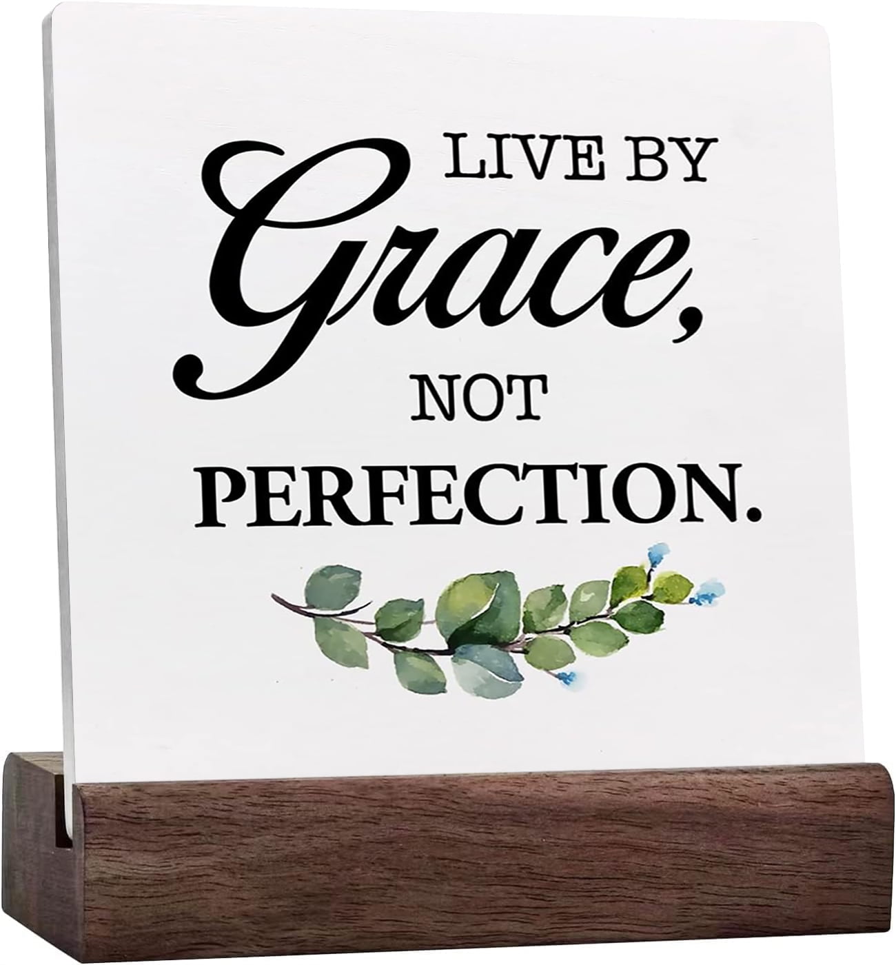 Ceramic Sign 4x4 Inch Live By Grace Not Perfection Rustic Decor Desk ...