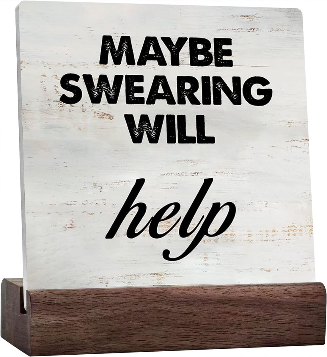 Ceramic Sign 4x4 Inch Maybe Swearing Will Help Quote Ceramic Plaque ...