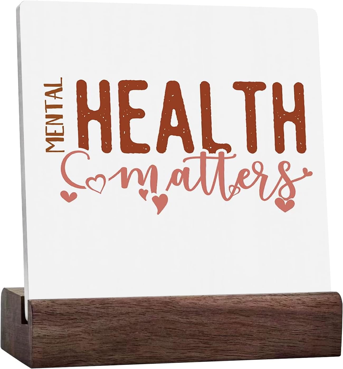 Ceramic Sign 4x4 Inch Mental Health Home Office Farmhouse Decor Mental ...