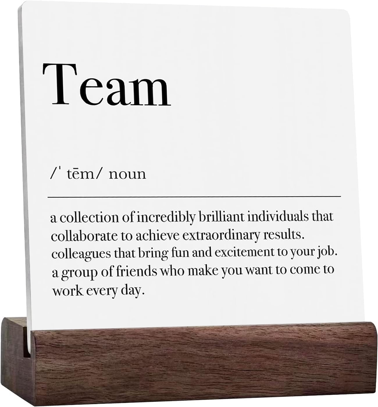 Ceramic Sign 4x4 Inch Motivational Team Definition Office Supplies ...