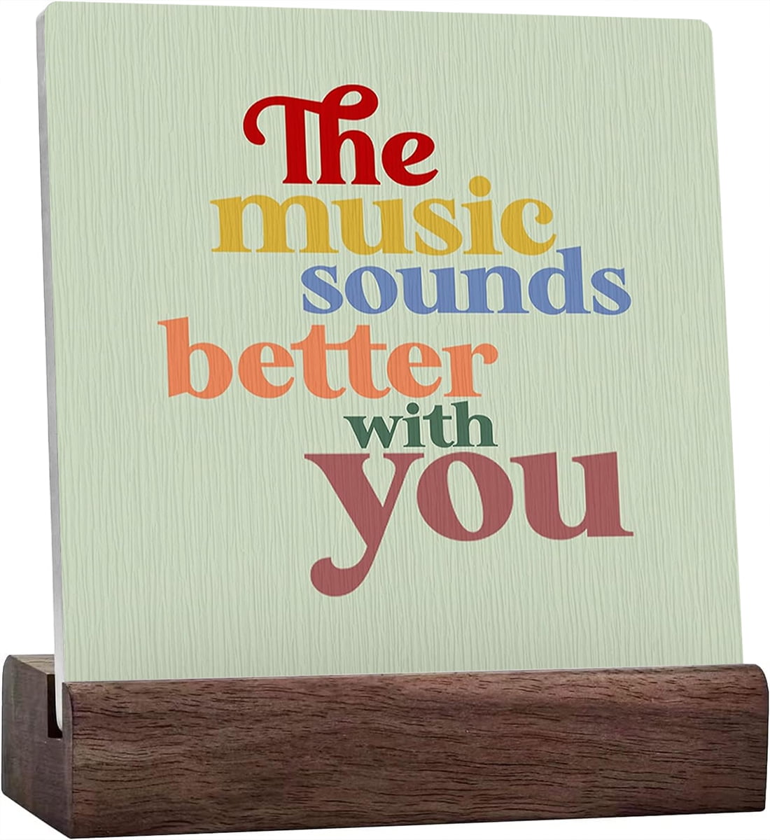 Ceramic Sign 4x4 Inch Music Decor Retro 90s Dance Plaque Sign with Wood ...