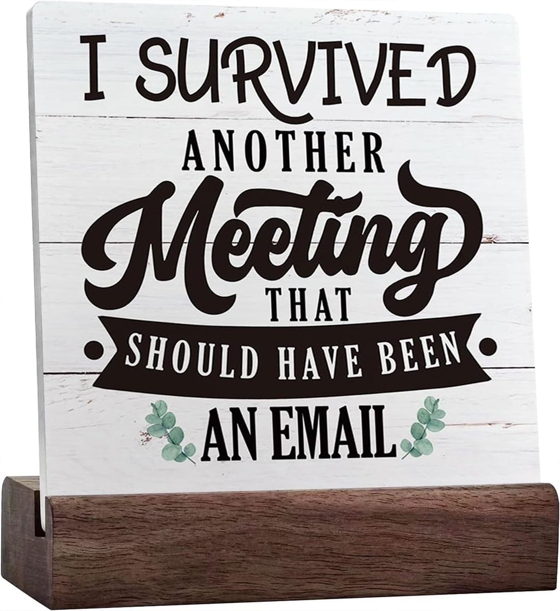 Ceramic Sign 4x4 Inch Office Plaque Sign with Wood Stand Meeting Room ...