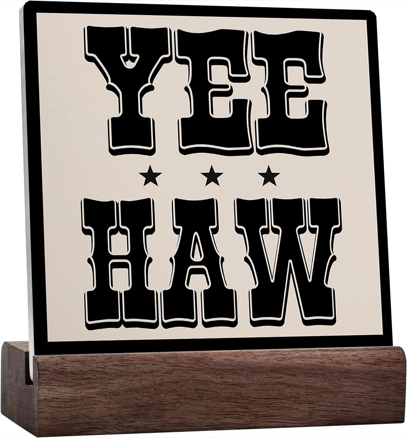 Ceramic Sign 4x4 Inch Oflich Western Desk Decor Western Yeehaw Plaque ...