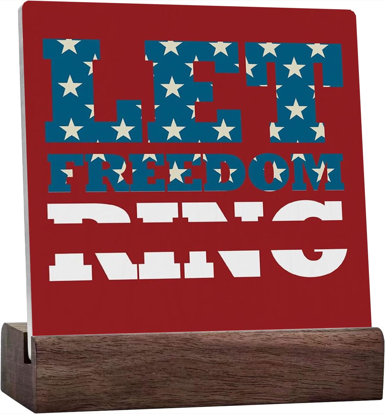 Ceramic Sign 4x4 Inch Patriotic Home Ceramic Sign Home Decor Rustic Let ...