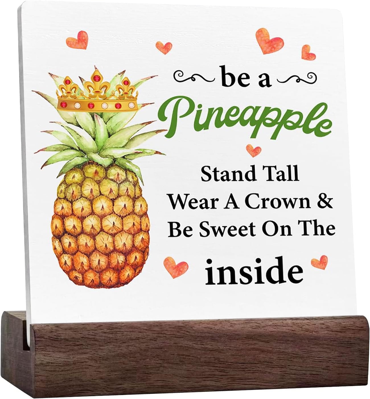 Ceramic Sign 4x4 Inch Pineapple Decorations Pineapple Desk Sign Plaque ...