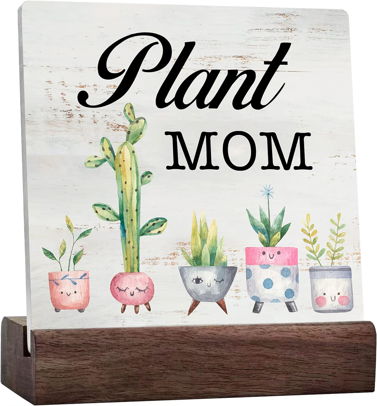 Ceramic Sign 4x4 Inch Plant Mom Ceramic Signs Home Decor Rustic Plant ...