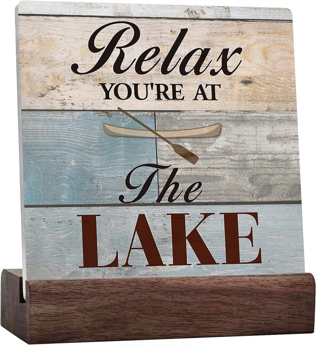 Ceramic Sign 4x4 Inch Plaque Sign with Wood Stand Desk Decor Vintage ...