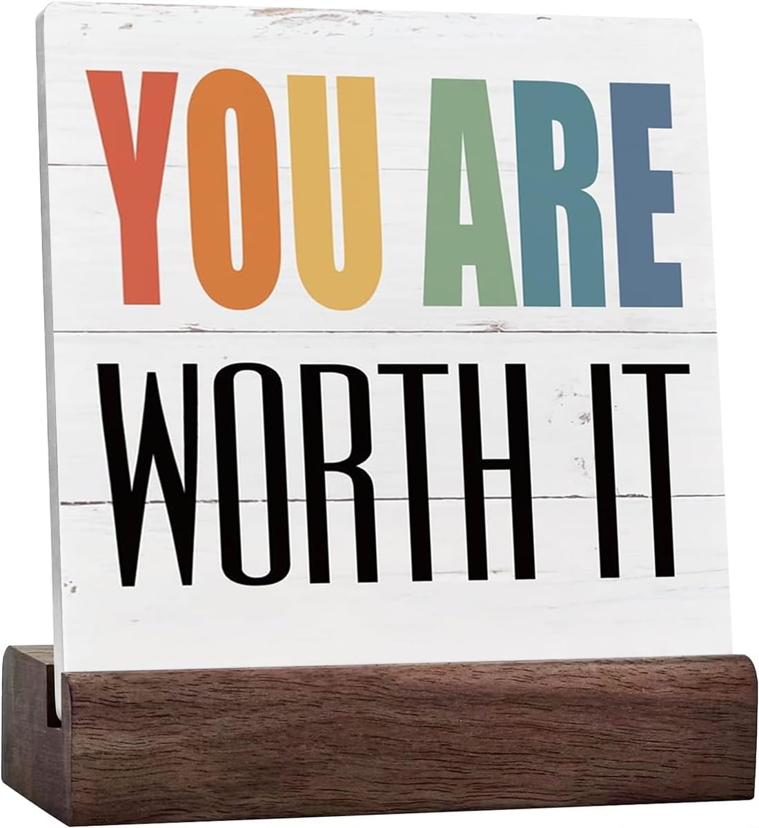 Ceramic Sign 4x4 Inch Plaque Sign with Wood Stand Desk Decor ...