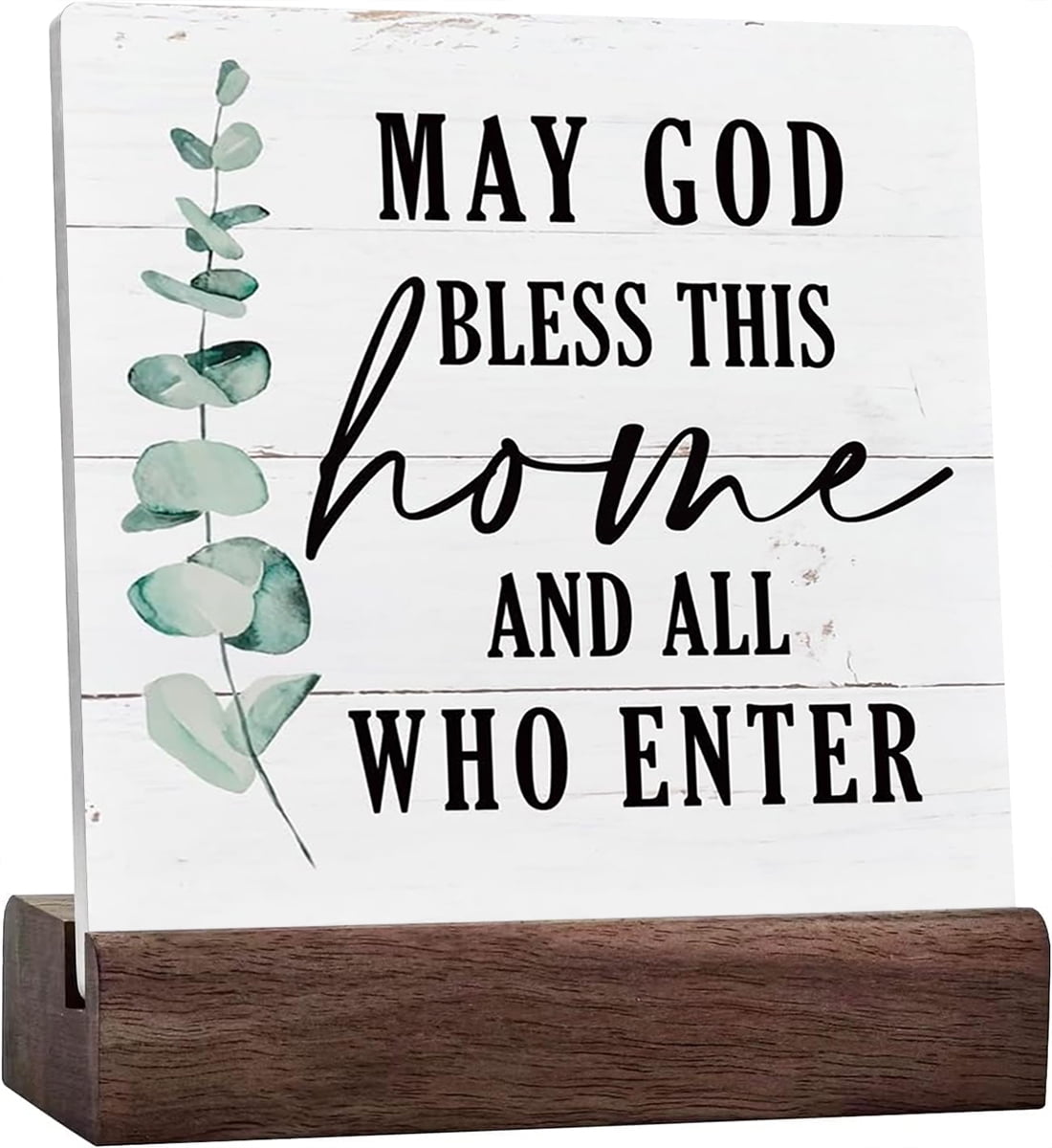 Ceramic Sign 4x4 Inch Plaque Sign with Wood Stand Desk Decor ...