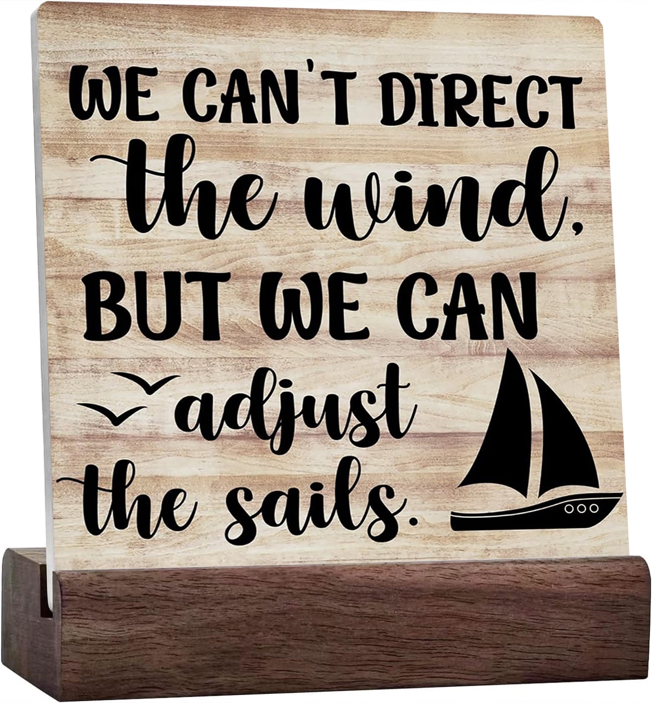 Ceramic Sign 4x4 Inch Plaque Sign with Wood Stand Rustic Positive ...