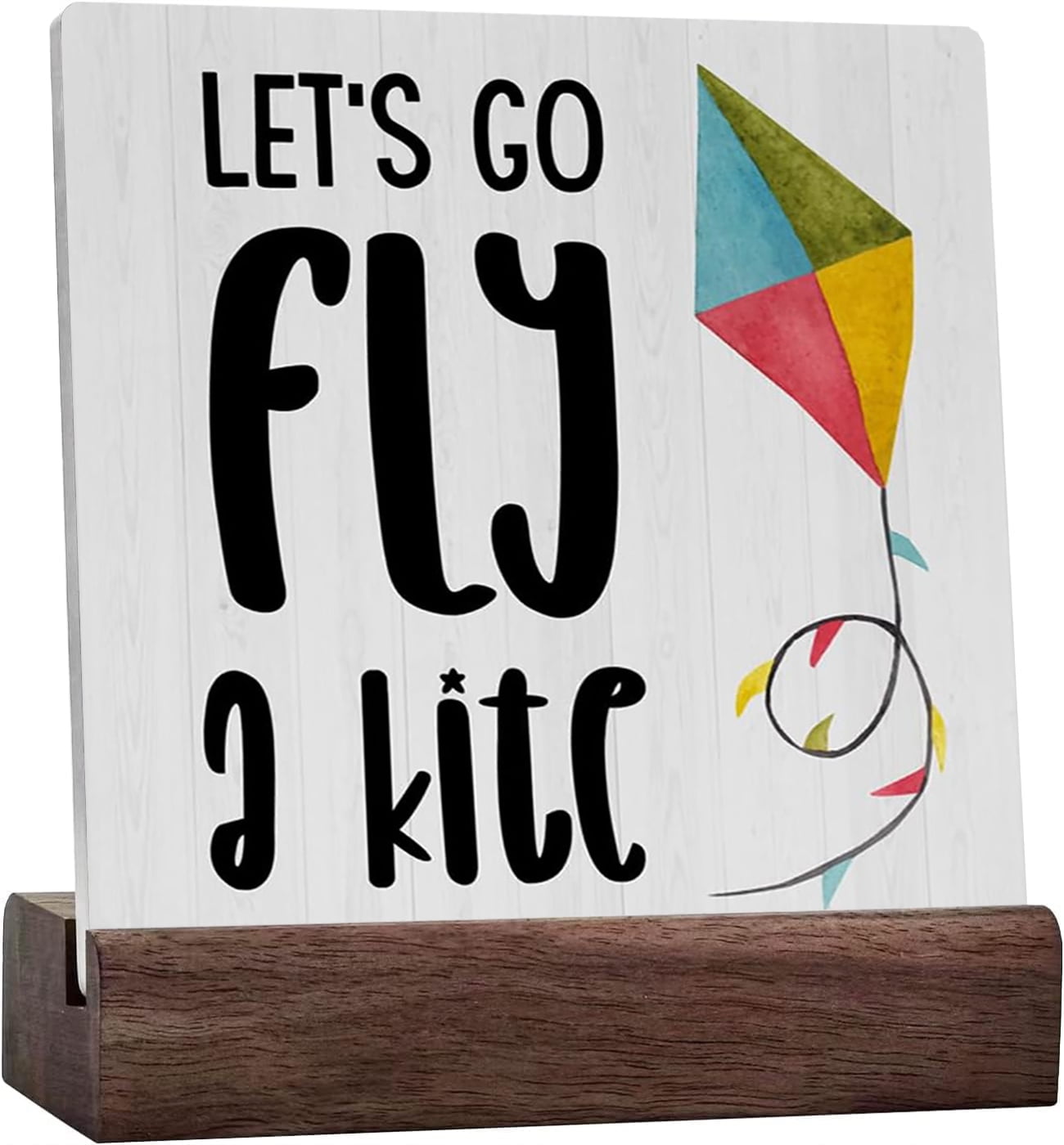 Ceramic Sign 4x4 Inch Plaque Sign with Wood Stand Rustic Spring ...