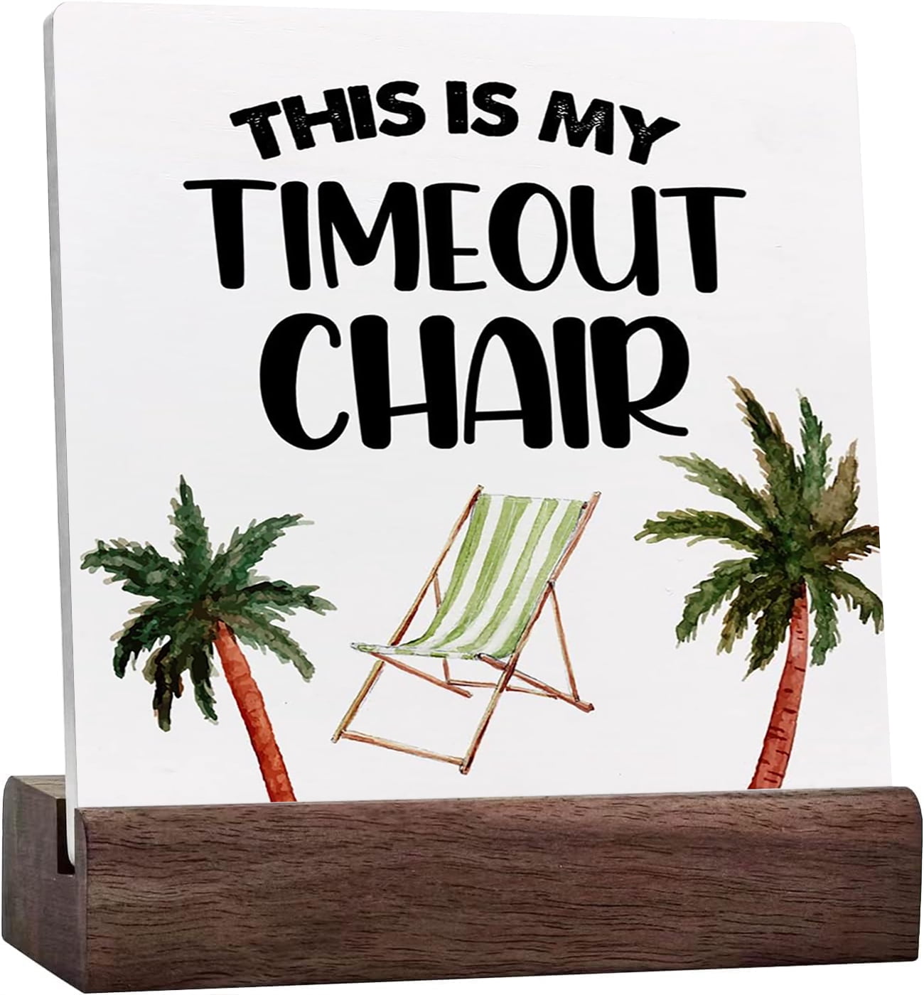 Ceramic Sign 4x4 Inch Plaque Sign with Wood Stand This Is My Timeout ...