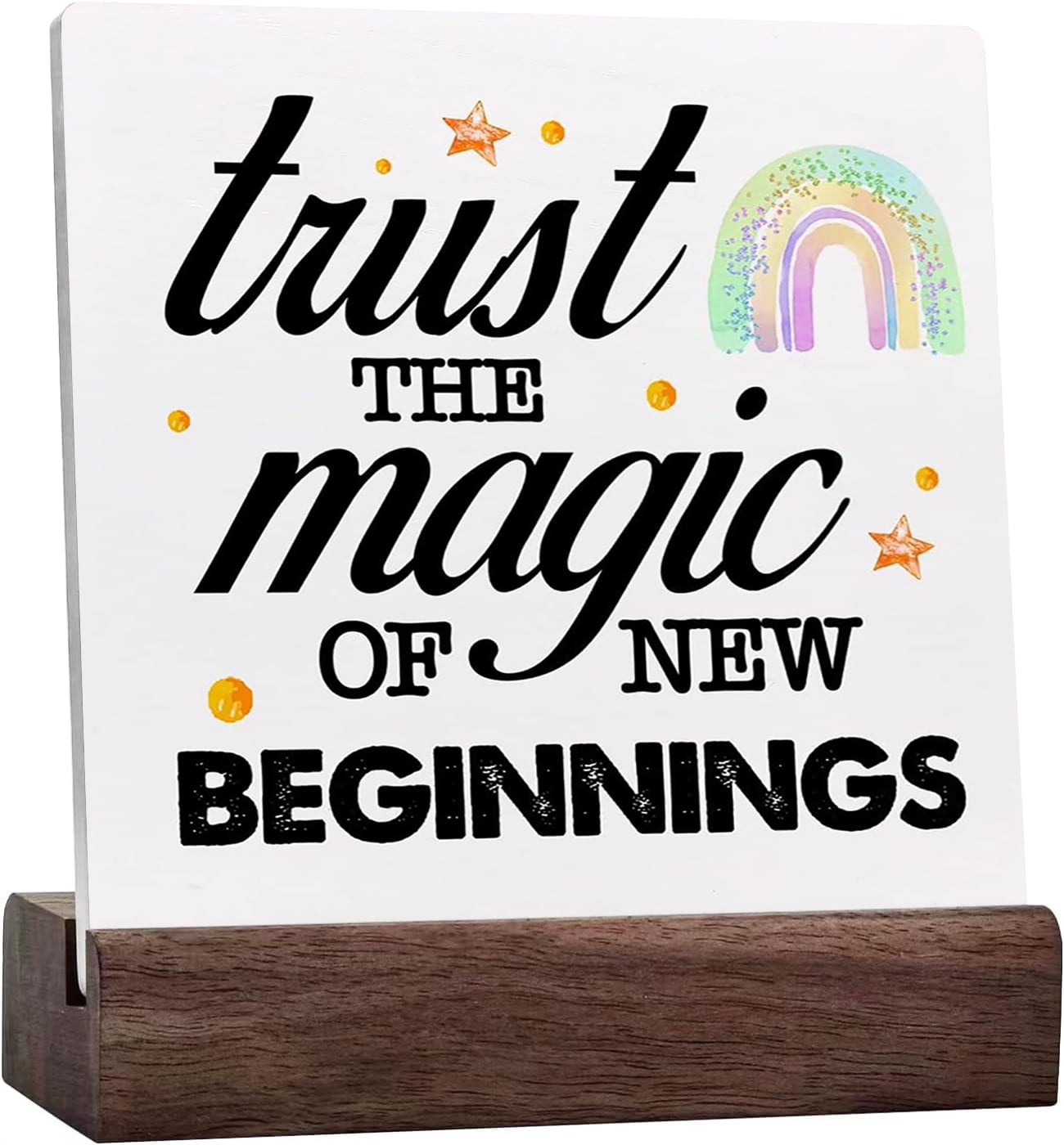 Ceramic Sign 4x4 Inch Plaque Sign with Wood Stand Trust The Magic Of ...