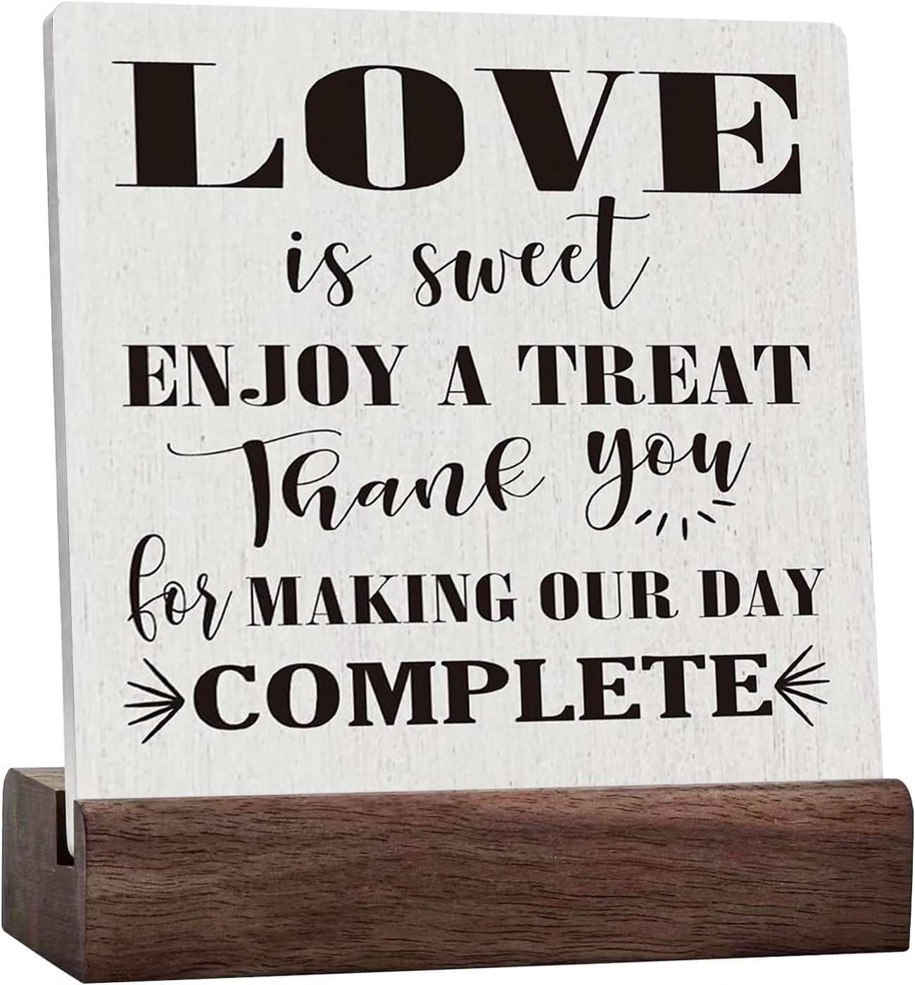 Ceramic Sign 4x4 Inch Plaque Sign with Wood Stand Wedding Ceramic Sign ...