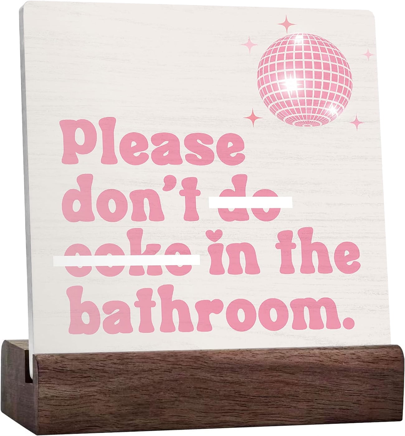 Ceramic Sign 4x4 Inch Preppy Funky Bathroom Decor Trendy Retro Disco ...