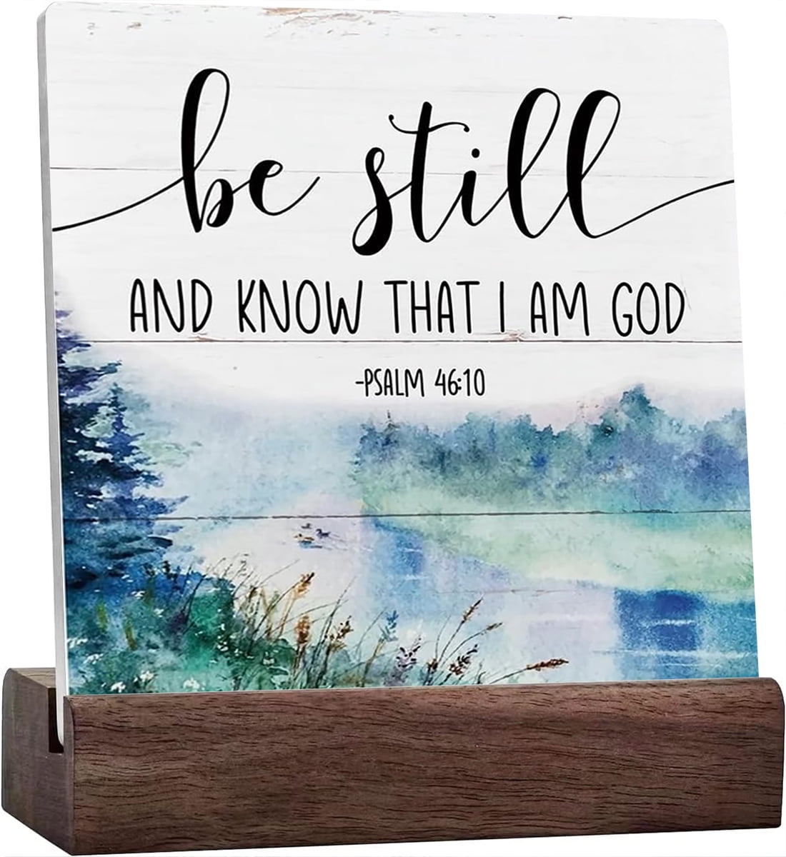 Ceramic Sign 4x4 Inch Psalm Be Still And Know That I Am God Plaque Sign ...