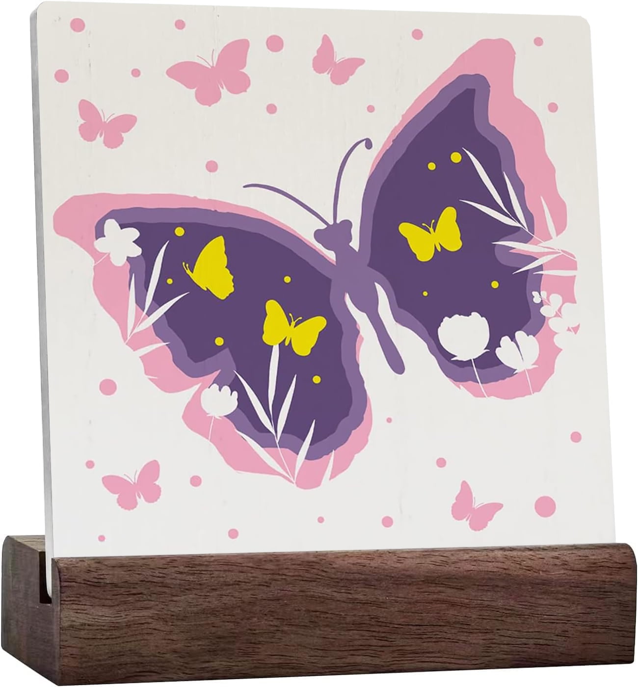 Ceramic Sign 4x4 Inch Purple Butterfly Ceramic Signs Rustic Butterfly ...