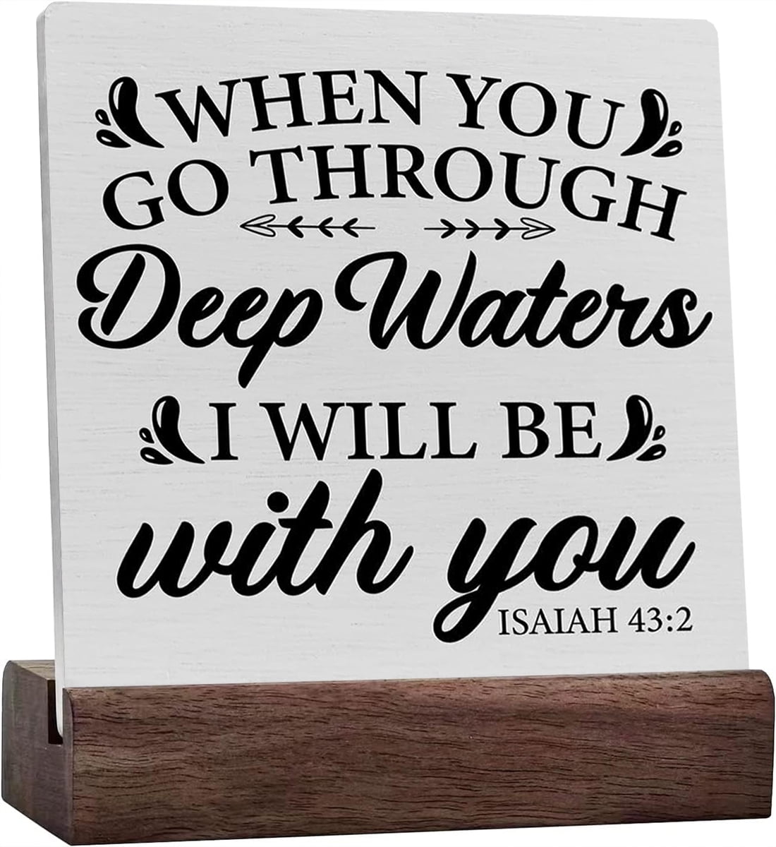 Ceramic Sign 4x4 Inch Quote Bible Verse Plaque Sign with Wood Stand ...