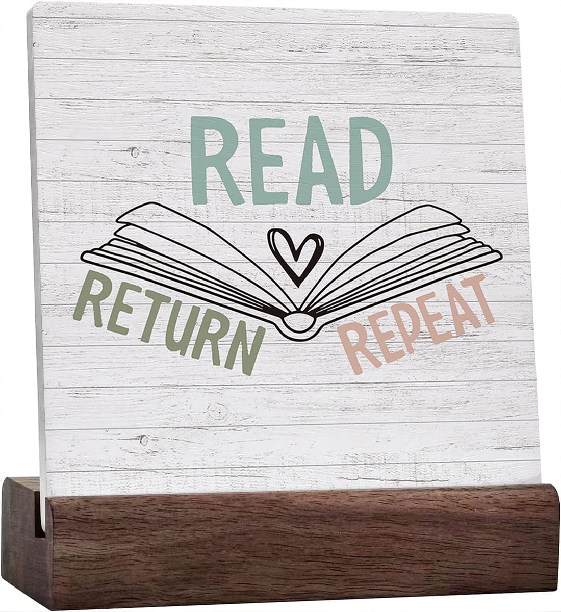 Ceramic Sign 4x4 Inch Reading Corner Decor Ceramic Desk Sign Reading ...