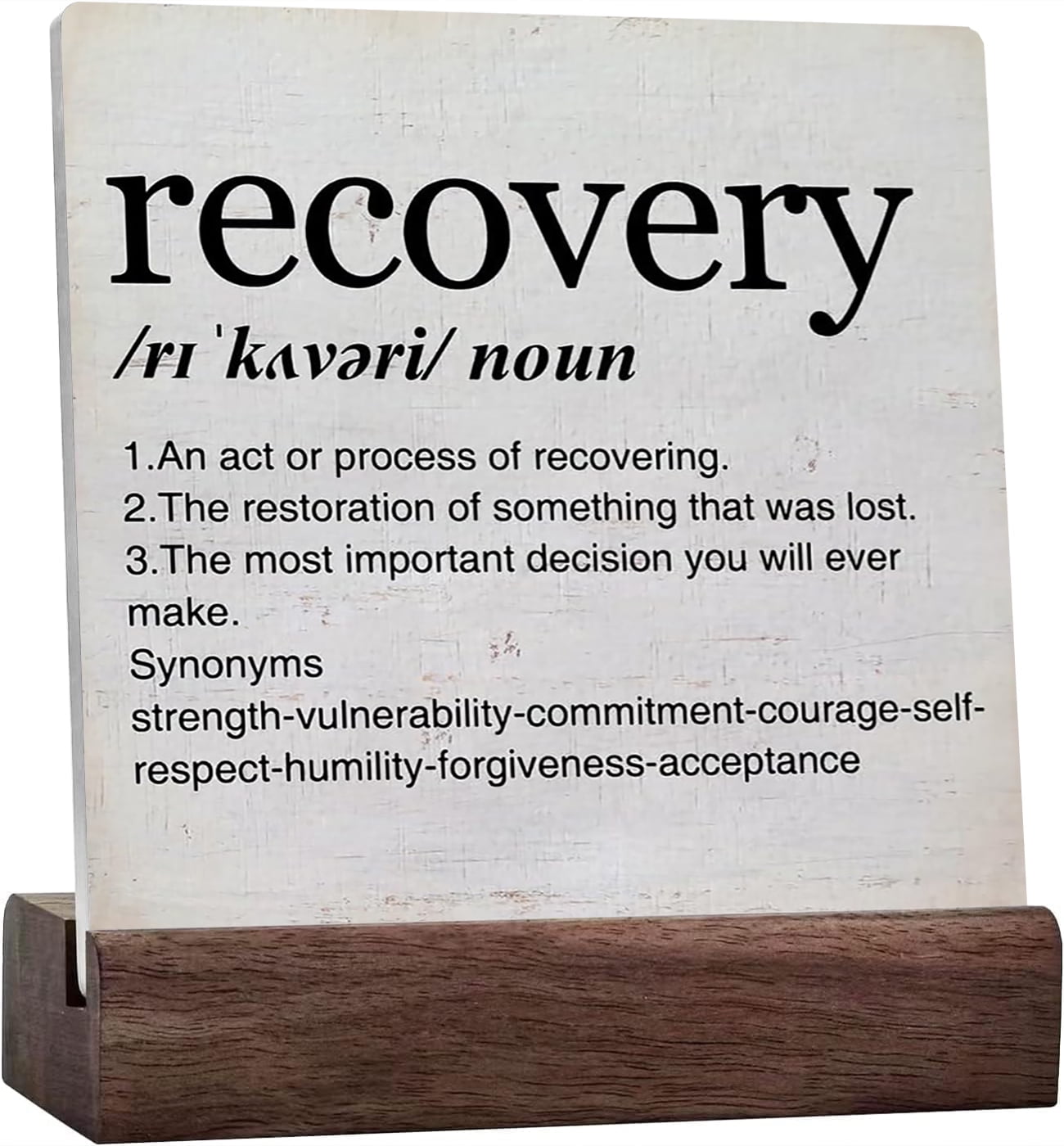 Ceramic Sign 4x4 Inch Recovery Gifts For Women Men Recovery Definition ...