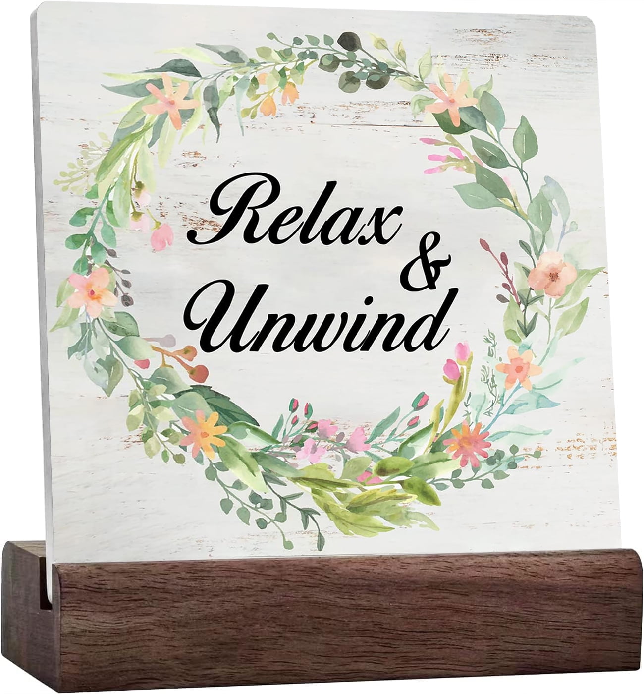 Ceramic Sign 4x4 Inch Relax And Unwind Ceramic Signs Home Decor Rustic ...