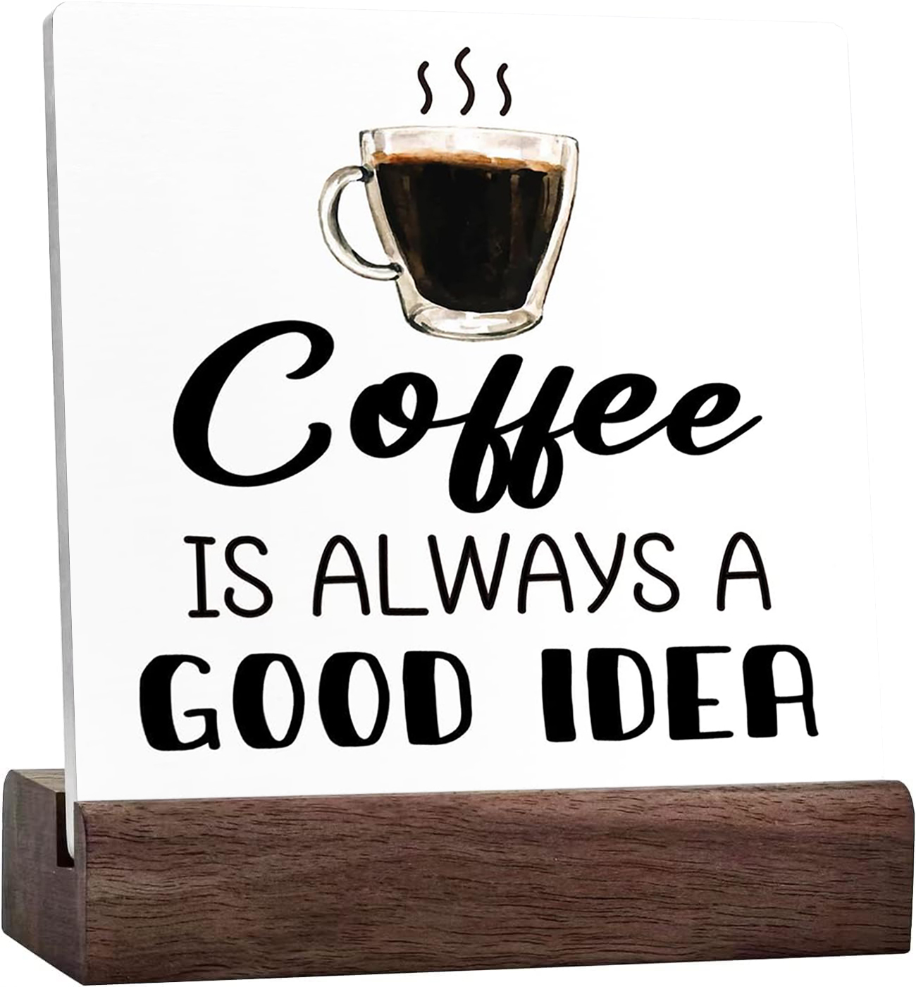 Ceramic Sign 4x4 Inch Retro Coffice Ceramic Desk Sign Plaque Coffee Is ...
