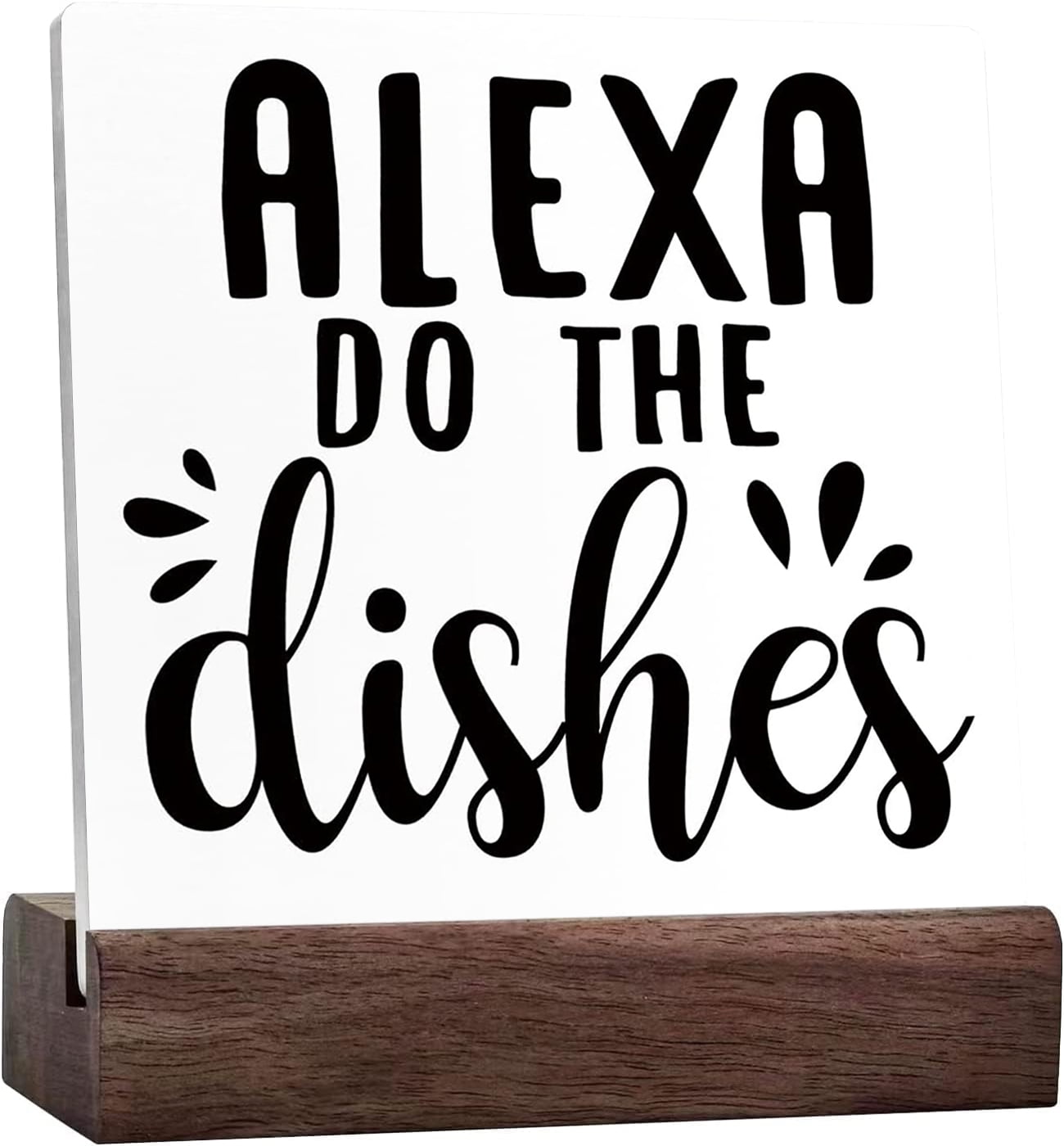 Ceramic Sign 4x4 Inch Rustic Alexa Do The Dishes Kitchen Sign Decor ...