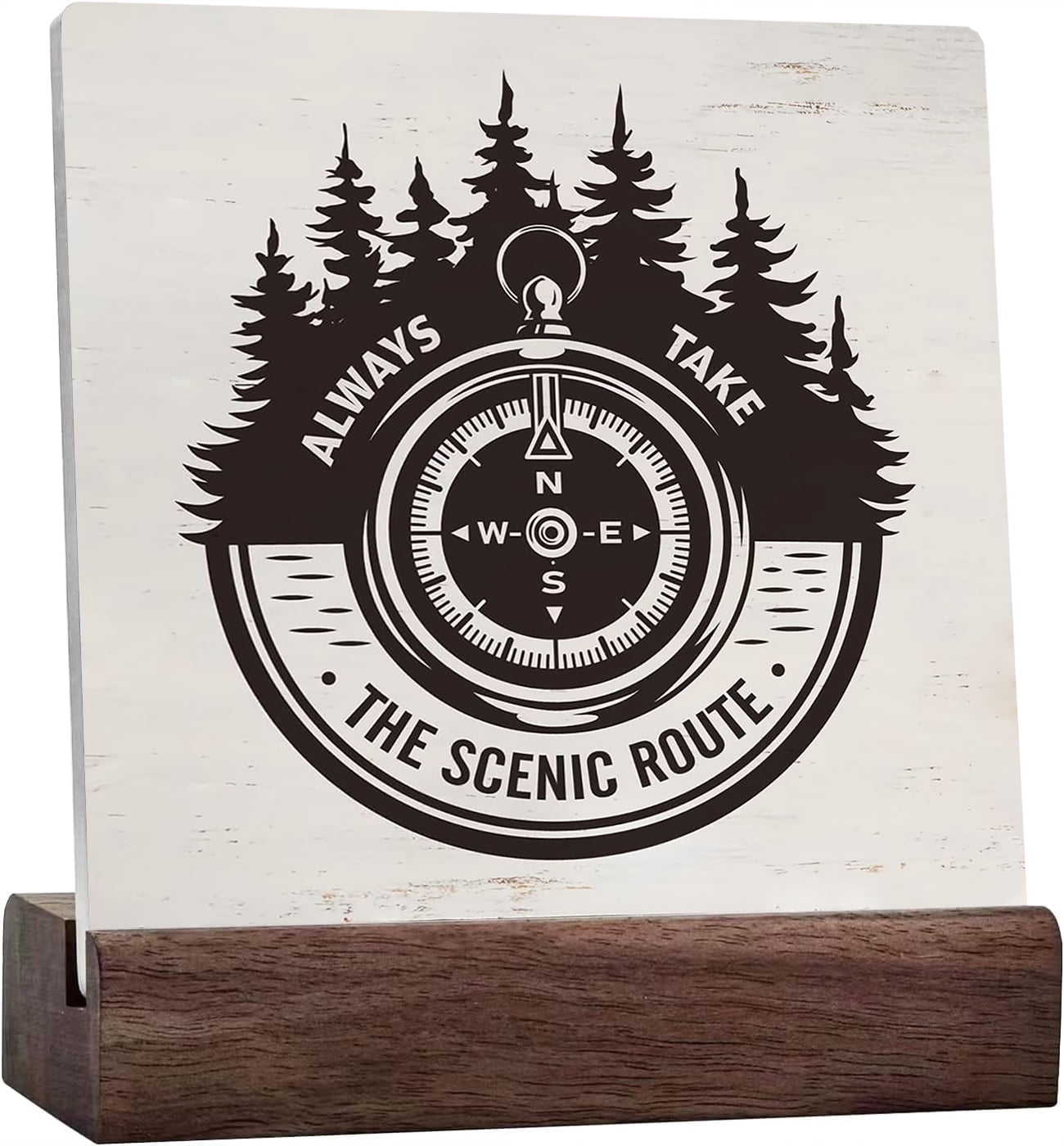 Ceramic Sign 4x4 Inch Rustic Always Take The Scenic Route Camping ...