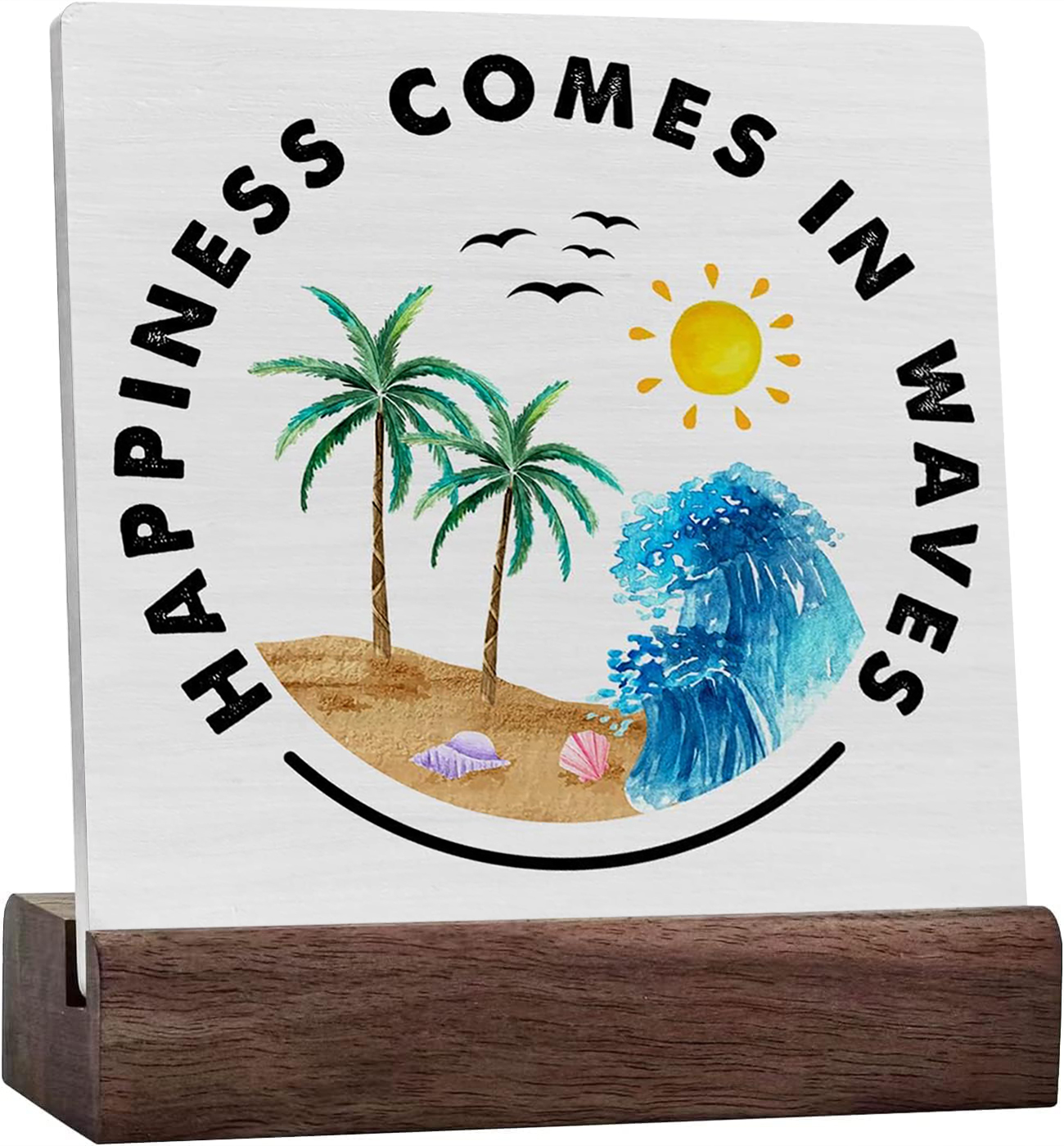 Ceramic Sign 4x4 Inch Rustic Beach Ceramic Signs Decor Desk Sign Beach ...