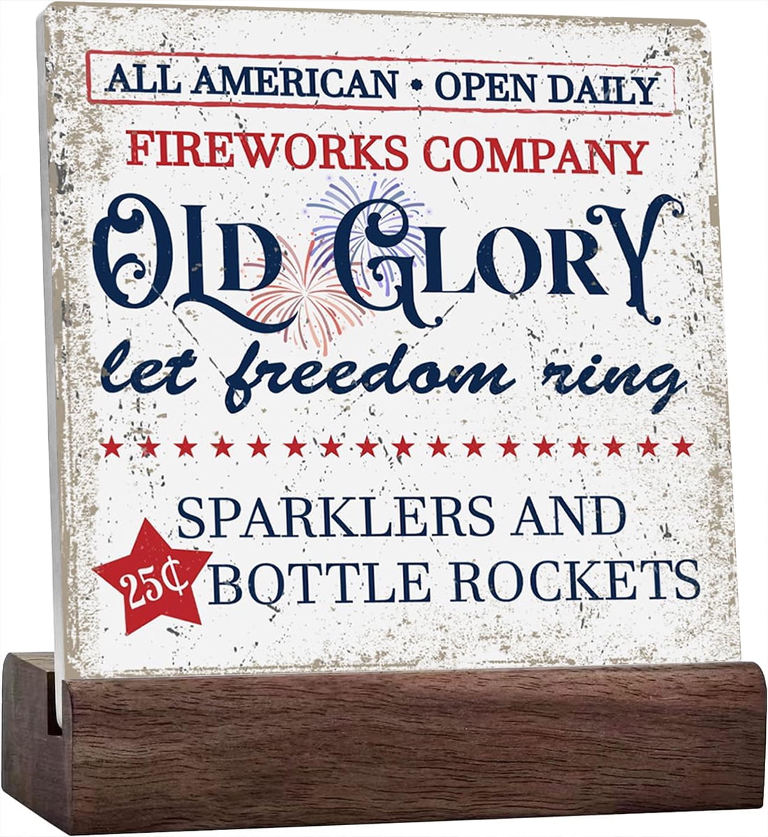 Ceramic Sign 4x4 Inch Rustic Fireworks Company Ceramic Desk Sign ...