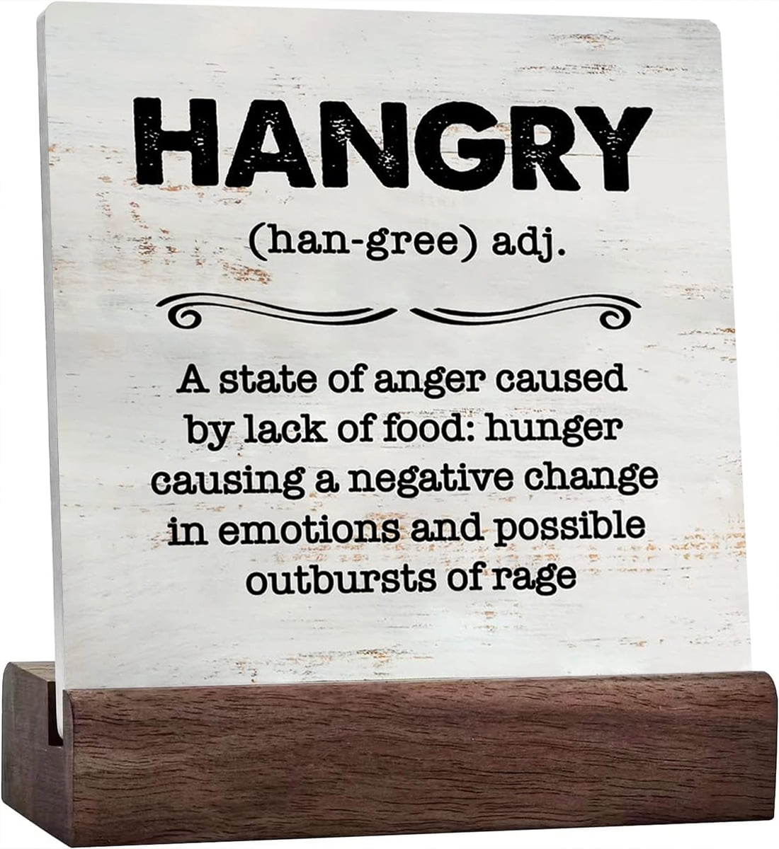 Ceramic Sign 4x4 Inch Rustic Hangry Definition Ceramic Plaque Desk Sign ...