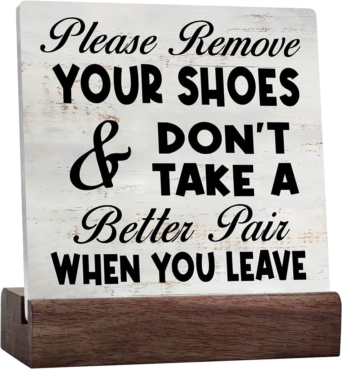 Ceramic Sign 4x4 Inch Rustic Humorous Please Remove Your Shoes Ceramic ...
