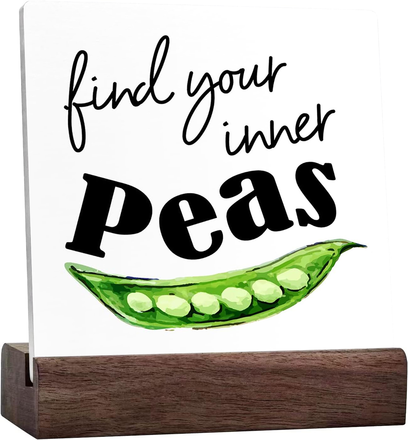 Ceramic Sign 4x4 Inch Rustic Kitchen Sign Decor Find Your Inner Peas ...