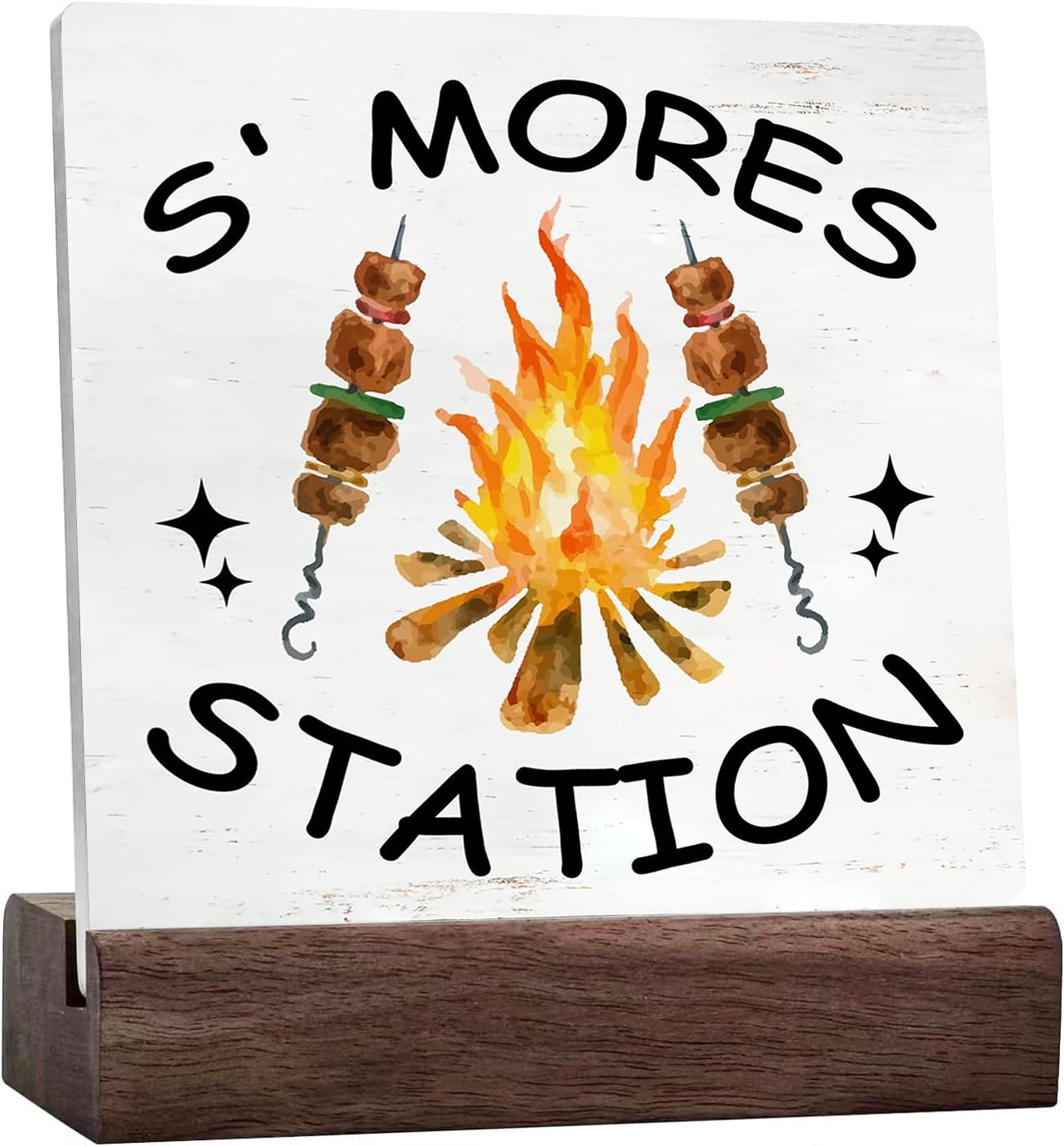Ceramic Sign 4x4 Inch Rustic Smores Station Camping Ceramic Signs Home ...