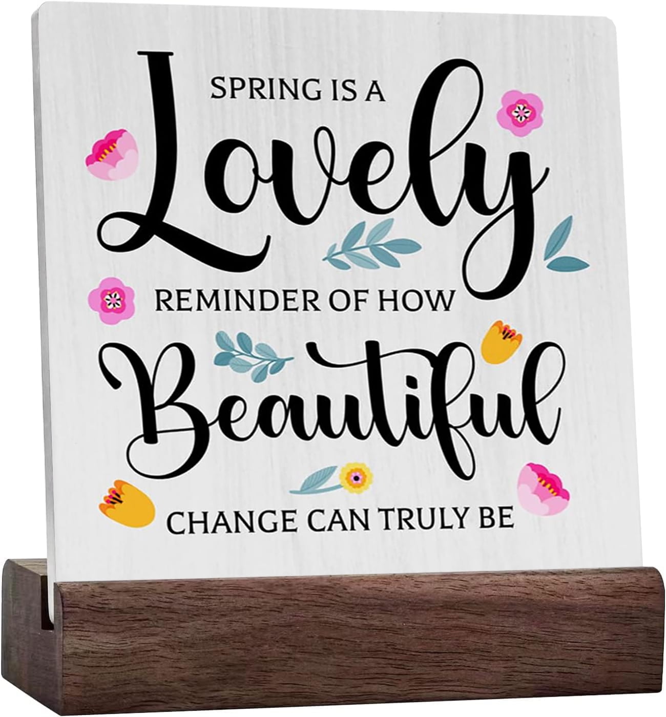 Ceramic Sign 4x4 Inch Rustic Spring Farmhouse Country Home Office Desk ...