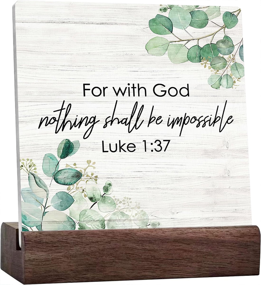 Ceramic Sign 4x4 Inch Scripture Luke 137 For With God Nothing Shall Be ...