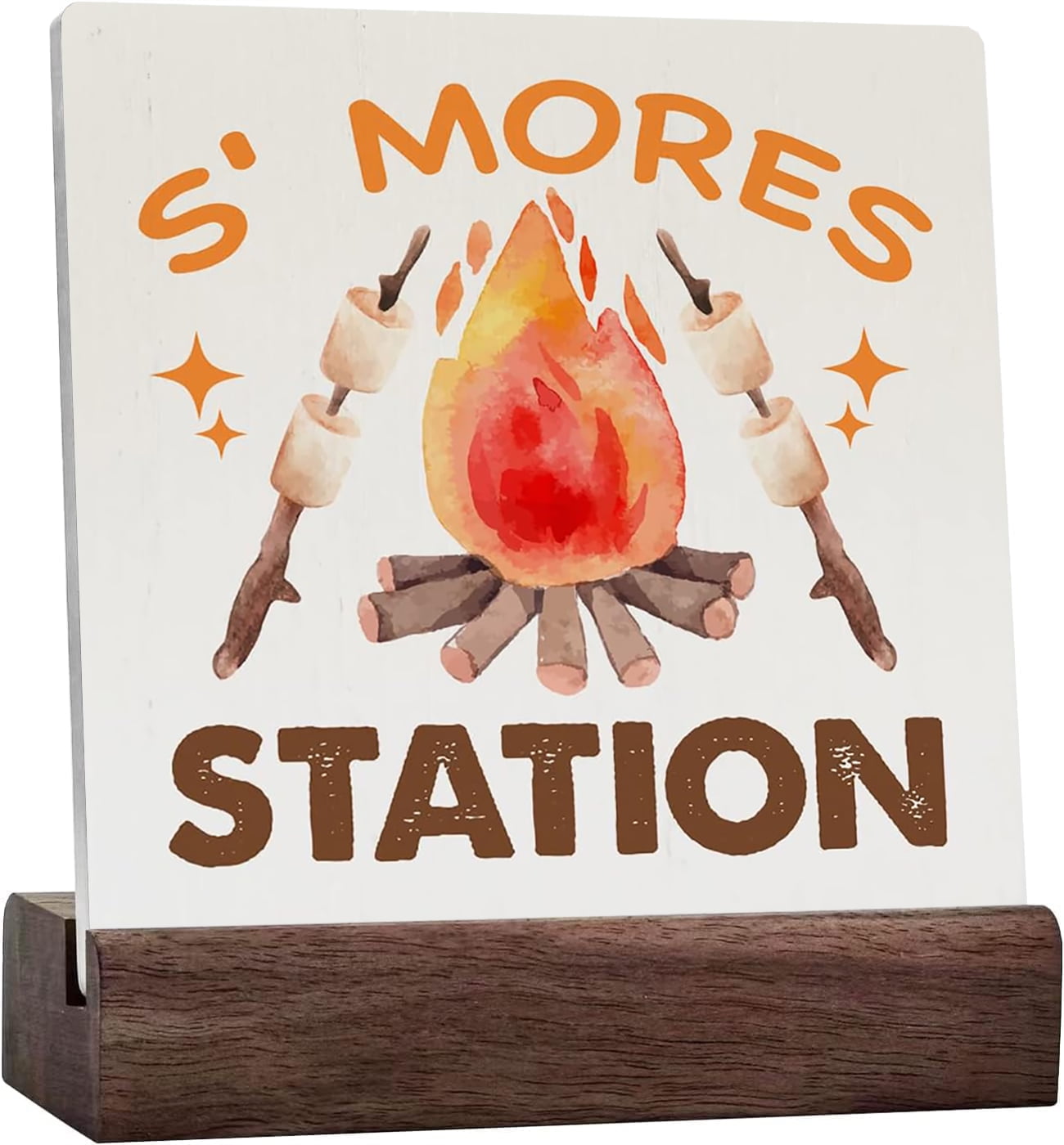 Ceramic Sign 4x4 Inch Smores Station Camping Ceramic Signs Rustic ...