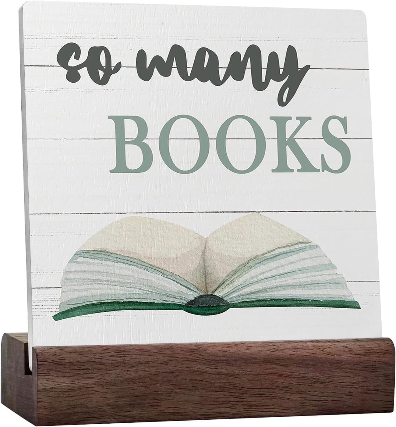 Ceramic Sign 4x4 Inch So Many Books Ceramic Signs Rustic Farmhouse ...