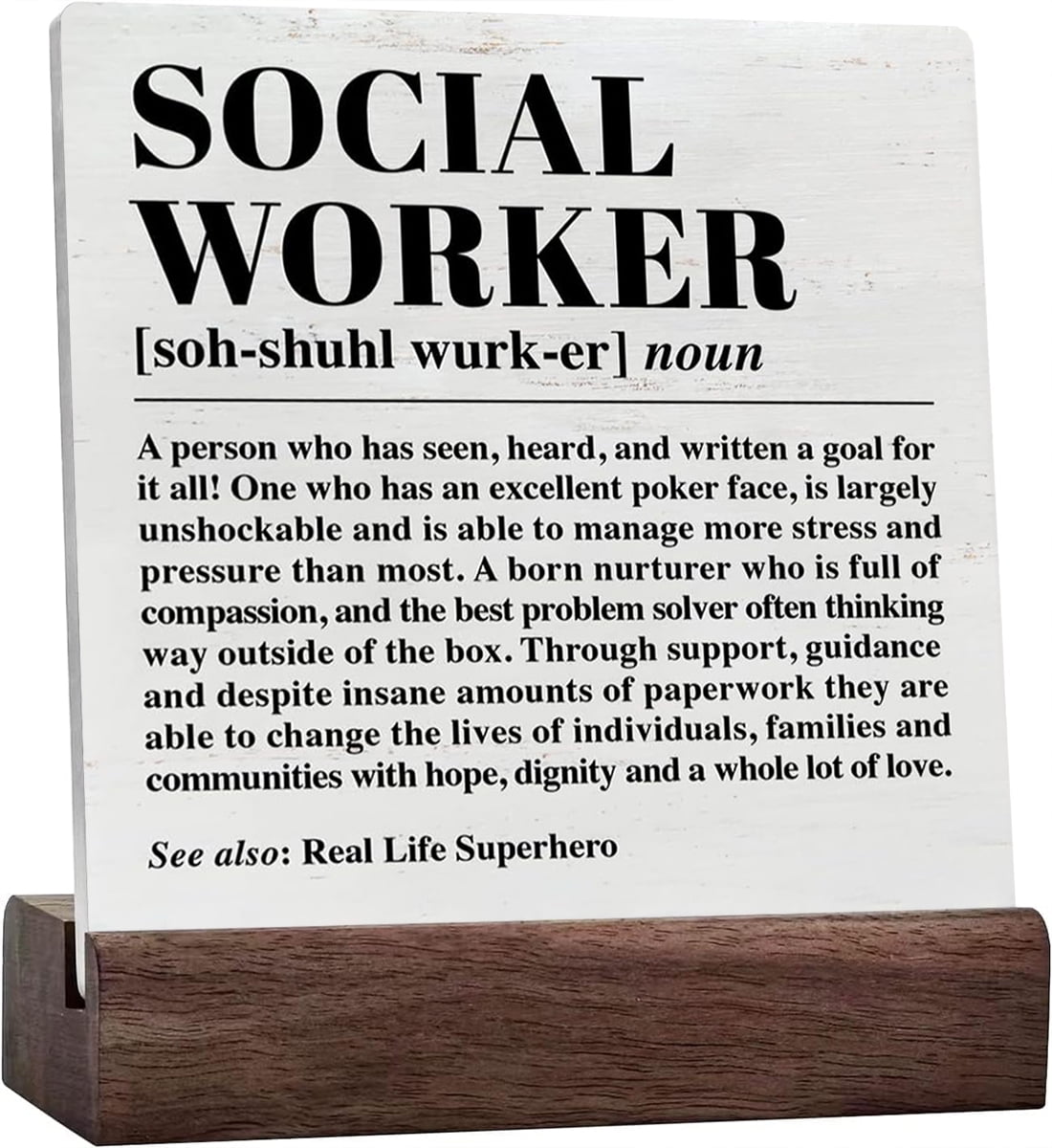 Ceramic Sign 4x4 Inch Social Worker Gifts Thank You Appreciation Gift ...