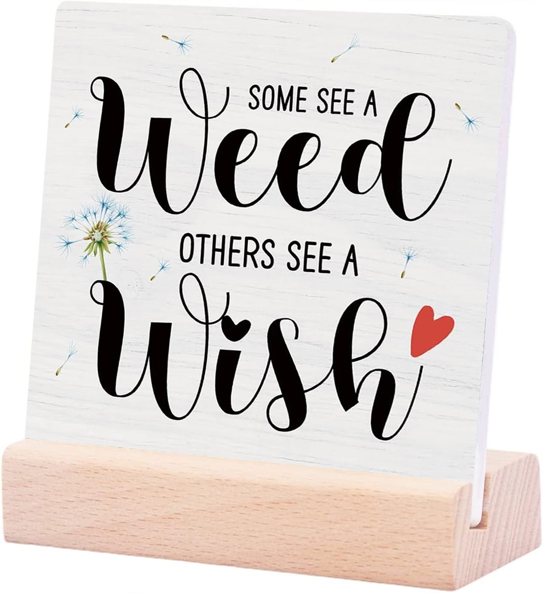 Ceramic Sign 4x4 Inch Spring Floral Wood Desk Sign Plaque Spring Decor ...